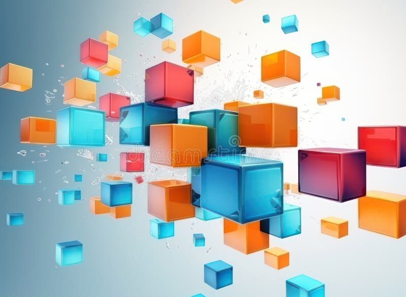 Ethereal Dimensions: Abstract 3D Geometric Squares Unveiling Multiverse ...