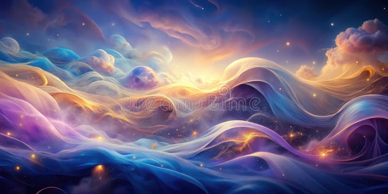 Ethereal Dreamscape Celestial Waves of Light and Color in a Fantasy ...