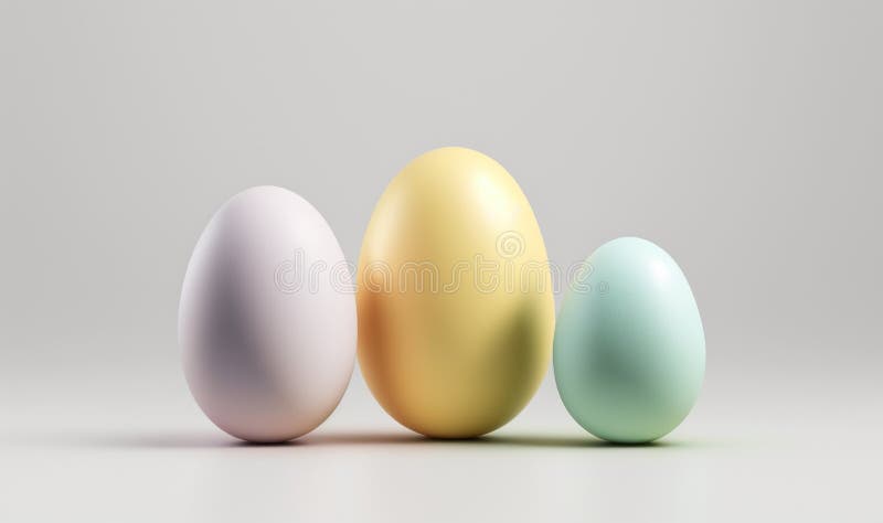 Ethereal Easter Eggs on White Background for Dreamy Designs. Stock ...