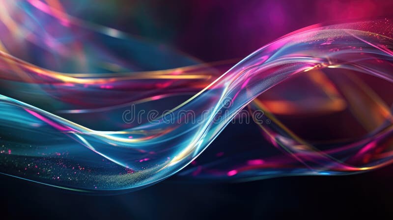 Ethereal Elegance Translucent Glass Ribbon on a Dark Abstract ...