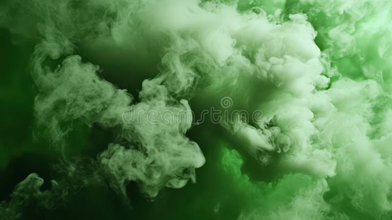Ethereal Emerald: Wisps of Green Smoke Dissolving in Shadow Stock ...