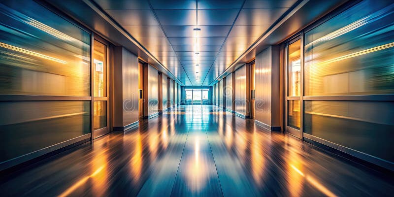 Ethereal Empty Hallway a Long Exposure Perspective on Architectural ...