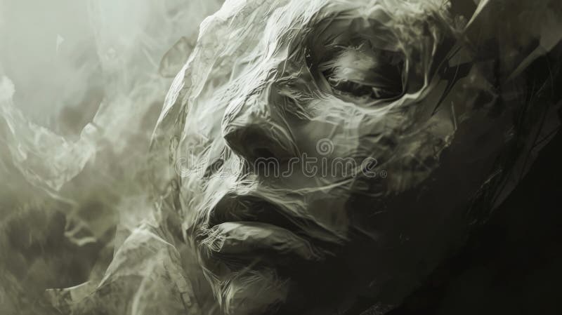 Ethereal Face Wrapped in Translucent Material Stock Photo - Image of ...