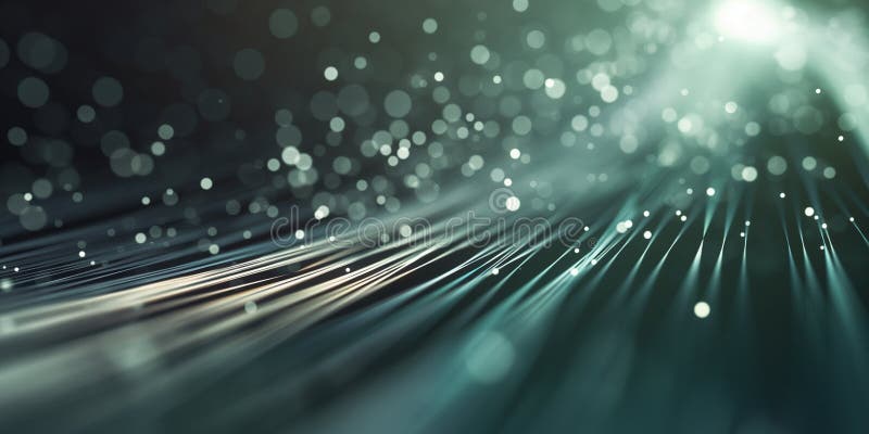 Ethereal Fiber Optic Lights Display with Cool Blue Tones Stock Image ...