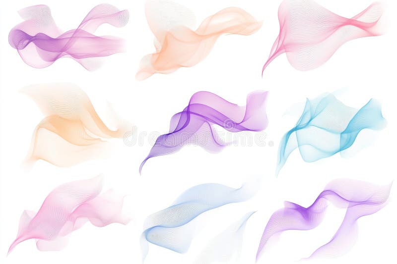 Ethereal Flow Element Stock Set with a Transparent Background. Stock ...