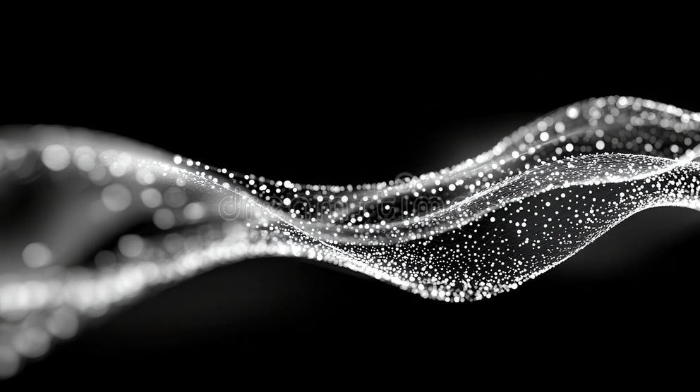 Ethereal Flow of Floating White Particles on a Sinusoidal Wave Against ...