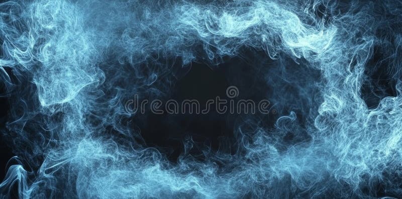 An Ethereal Frame is Created by a Vibrant Blue Smoke Border Against a ...