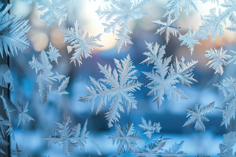 Ethereal Frost Patterns on Winter Windowpane Stock Image - Image of ...