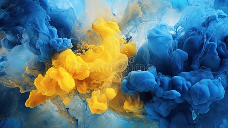 Ethereal Fusion: a Captivating Dance of Yellow and Blue Stock ...