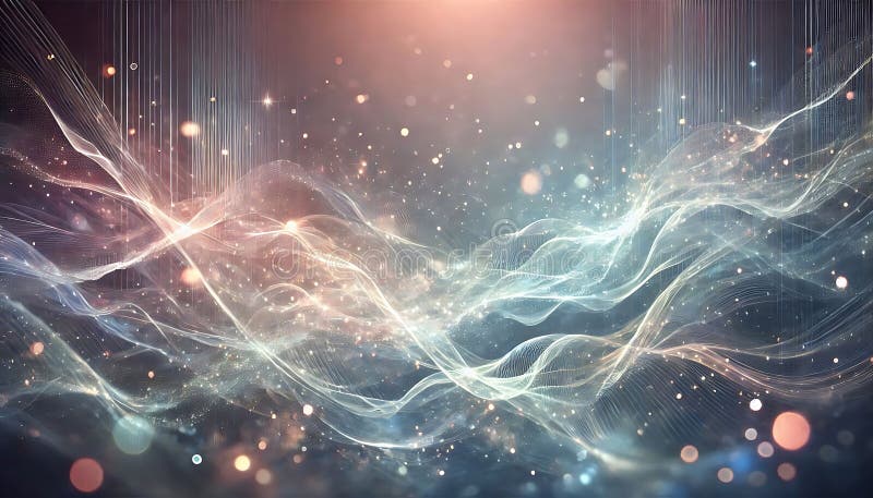 Ethereal Futuristic Background with Translucent Floating Waves ...