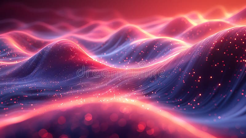 Ethereal Futuristic Tech Oasis in Cyberpunk Geometric Patterns Stock ...