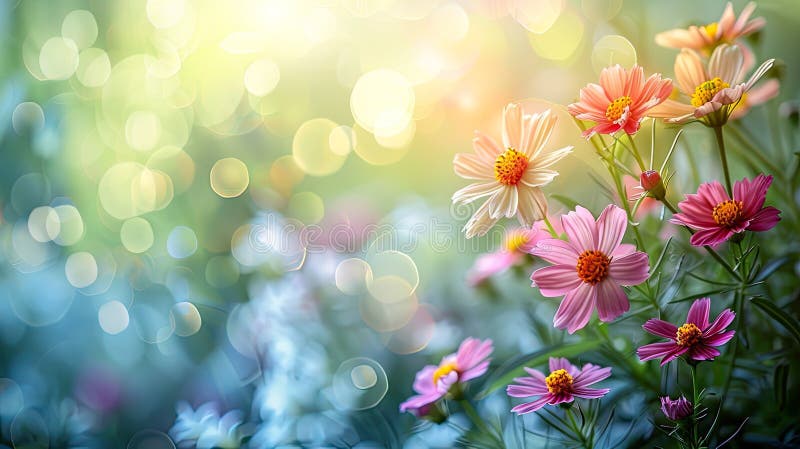 Ethereal Garden Glow Flower Stock Illustration - Illustration of bright ...