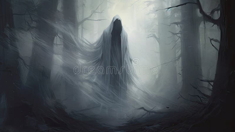 Ethereal Ghostly Apparition in Dense Forest AI Generated Stock ...