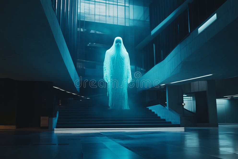 Ethereal Ghostly Figure in Modern Architectural Space Stock ...
