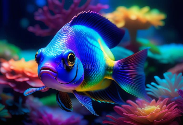 The Ethereal Glow of a Magnificent Marine Marvel Stock Illustration ...