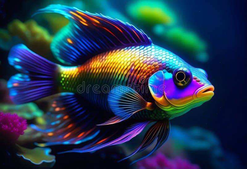 The Ethereal Glow of a Magnificent Marine Marvel Stock Illustration ...