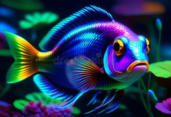 The Ethereal Glow of a Magnificent Marine Marvel Stock Illustration ...