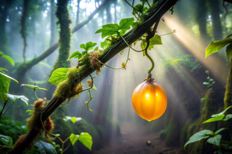 Ethereal Glow: Unveiling a Mysterious Translucent Fruit in a Misty ...