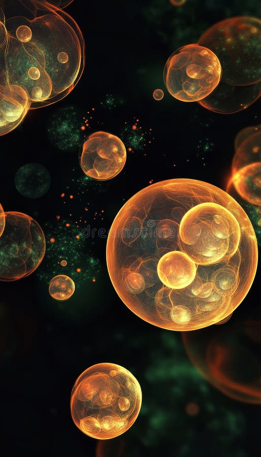 Ethereal Glowing Organic Structures and Shimmering Spheres Radiating ...