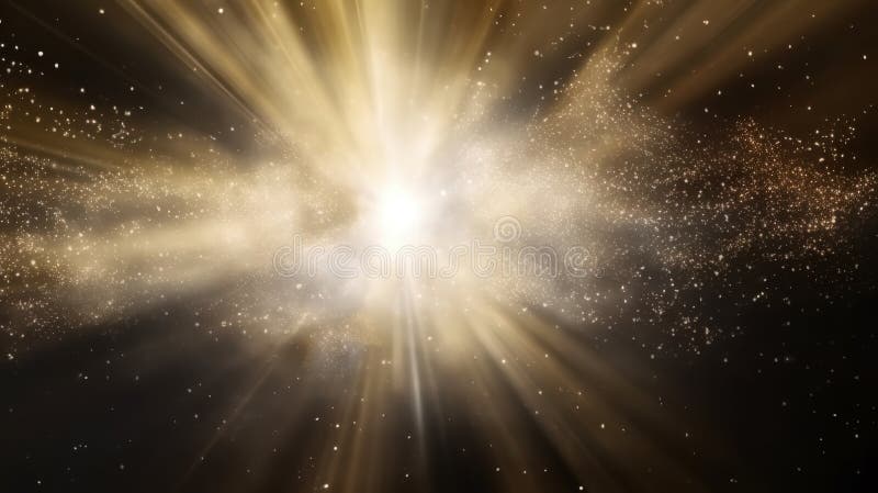 Ethereal Golden Light Burst with Glowing Particles and Radiant Rays ...