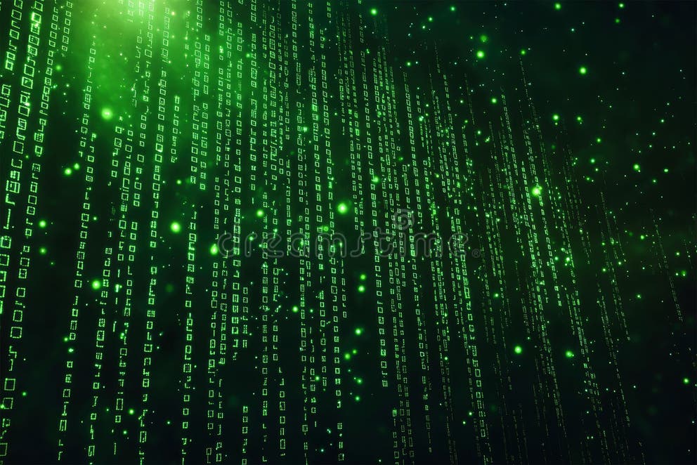 Ethereal Green Binary Flow Enhancing Digital Design with a Matrix ...