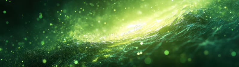 Ethereal Green Light Waves Transforming into Dynamic Energy Patterns ...