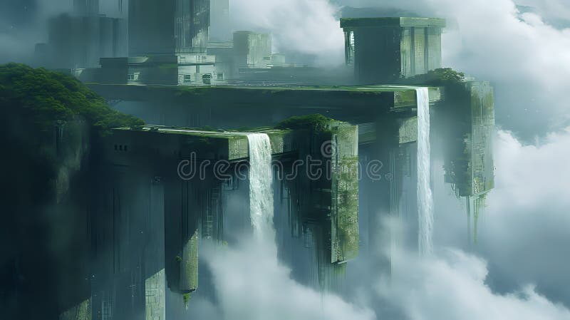 Ethereal Harmony of the Aetheric Citadel./n Stock Illustration ...