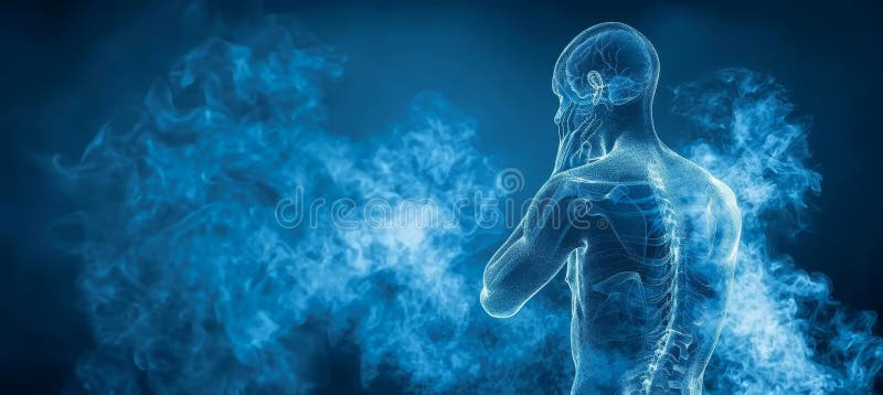 Ethereal Human Shaped Smoke on Dark Background, Ideal for Creative ...