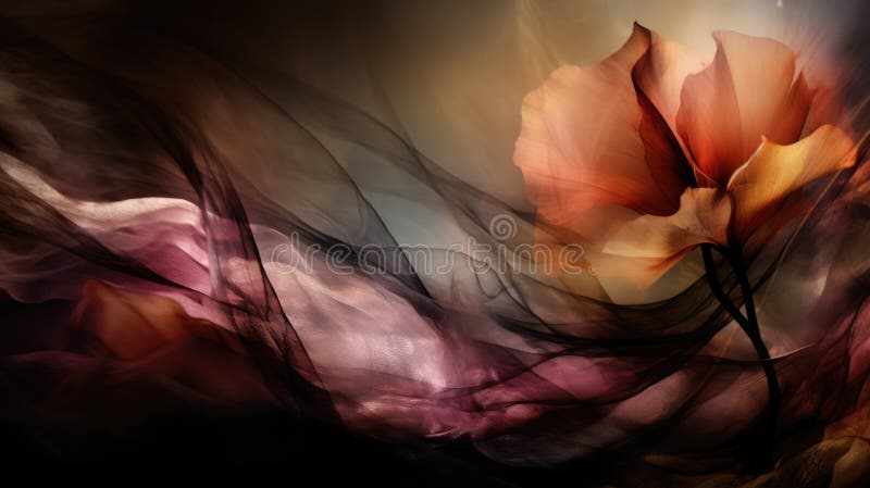 Ethereal Image of a Delicate Flower with Translucent Petals in Motion ...