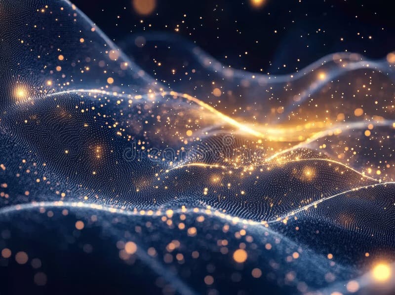 An Ethereal Image of a Digital Waveform in Neon Blue Against a Dark ...