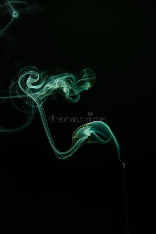 Ethereal Image of Green Smoke in a Dark Environment Stock Image - Image ...