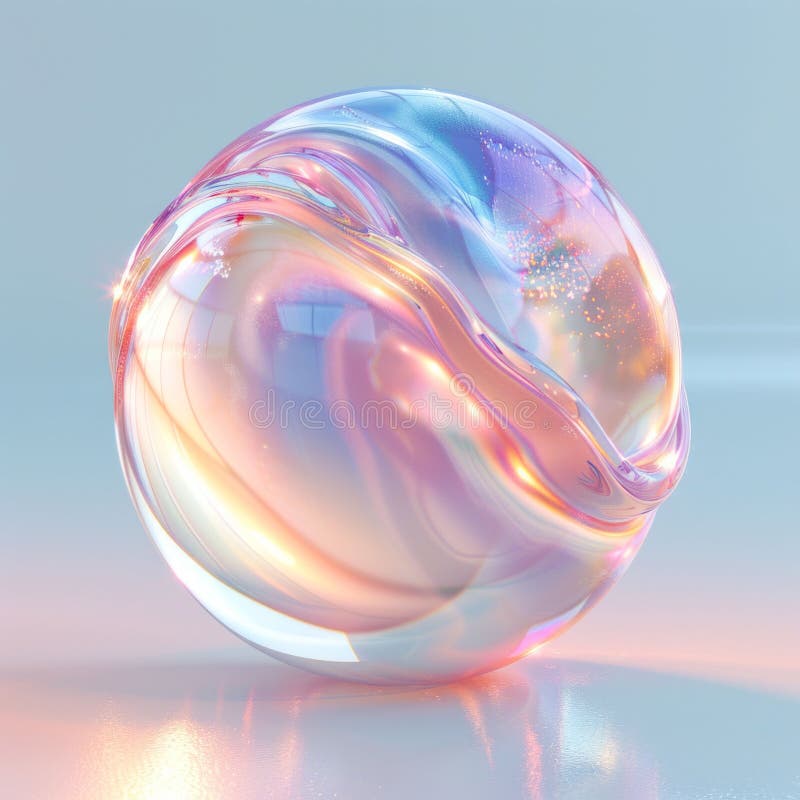 Ethereal Iridescent Bubble in Soft Light. Generative Ai Stock ...