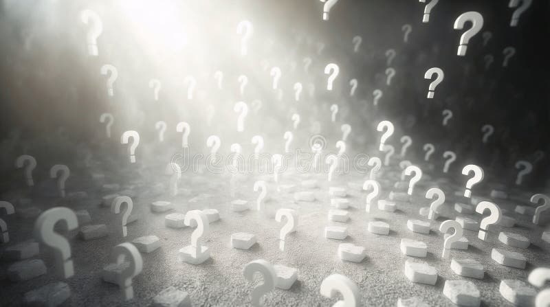 Endless Questions Illuminated by Sunlight. AI Generated Stock ...