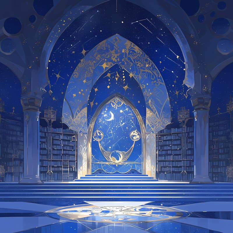 Ethereal Library Nirvana - a Sublime Escape Stock Illustration ...