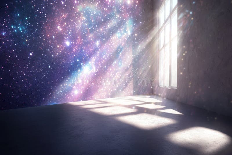 Ethereal Light Streaming through a Window into a Cosmic Space with ...