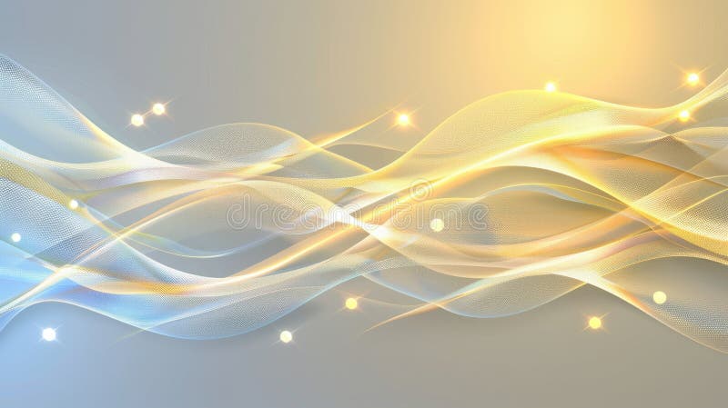 Ethereal Light Waves Background with Soft Glows and Sparkles Stock ...