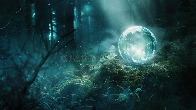 Ethereal Manifestation, Magic Glass Ball in the Mystical Forest ...