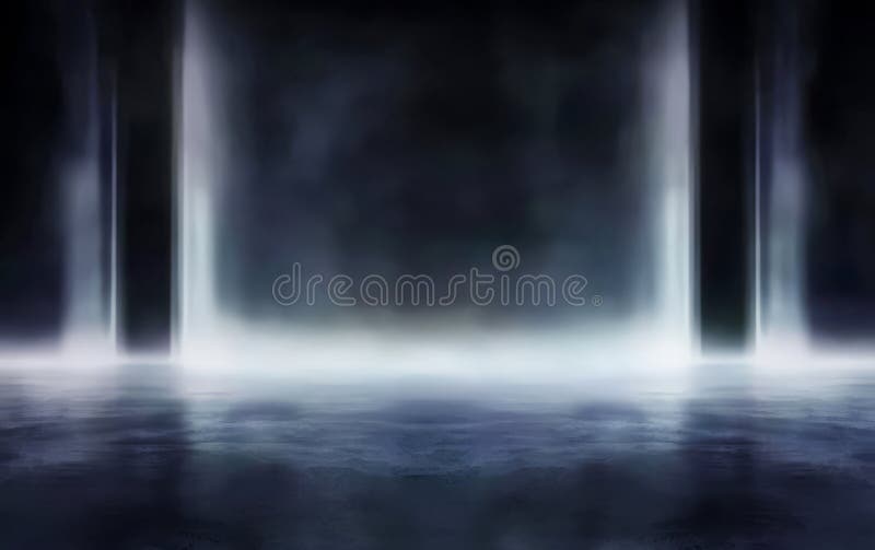 Ethereal Mist Surrounding Dark Structures at Twilight Stock ...