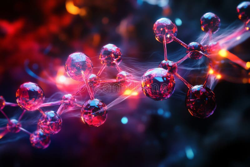Ethereal Nanotechnology Molecule Visualization Stock Illustration ...