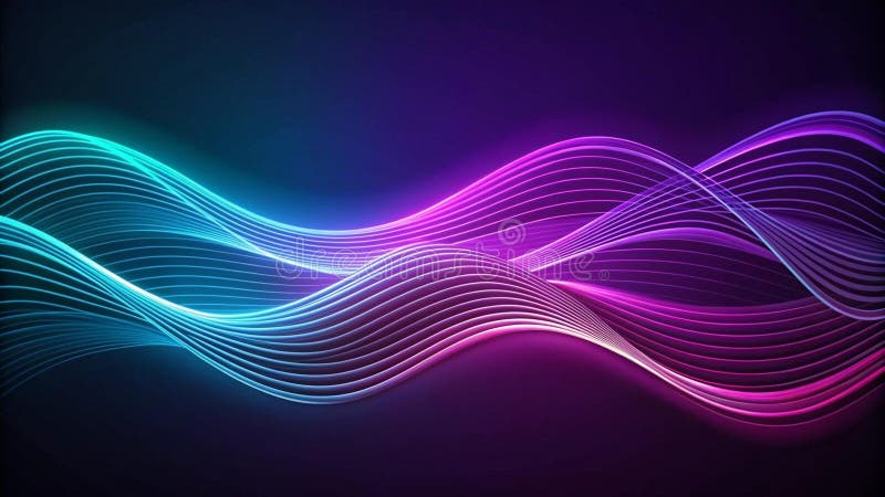 Ethereal Neon Waves: a Symphony of Purple and Teal AI Generated Stock ...