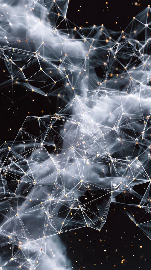 Ethereal Network Cloud Particle Connection Molecular Web Abstract Neural Mesh Futuristic Data ...