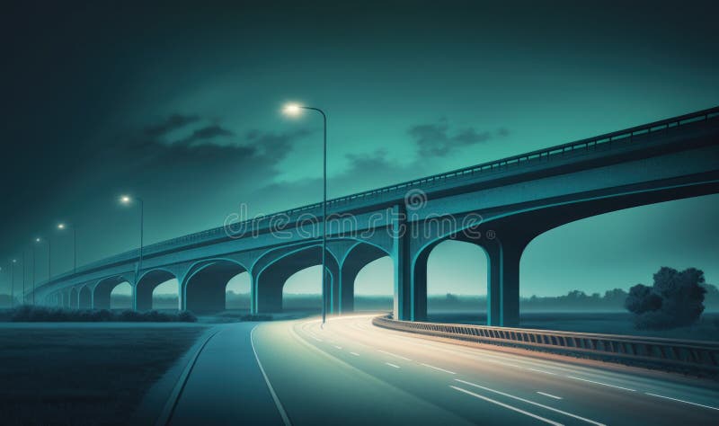 Ethereal Night Overpass Background for Professional Use. Stock ...