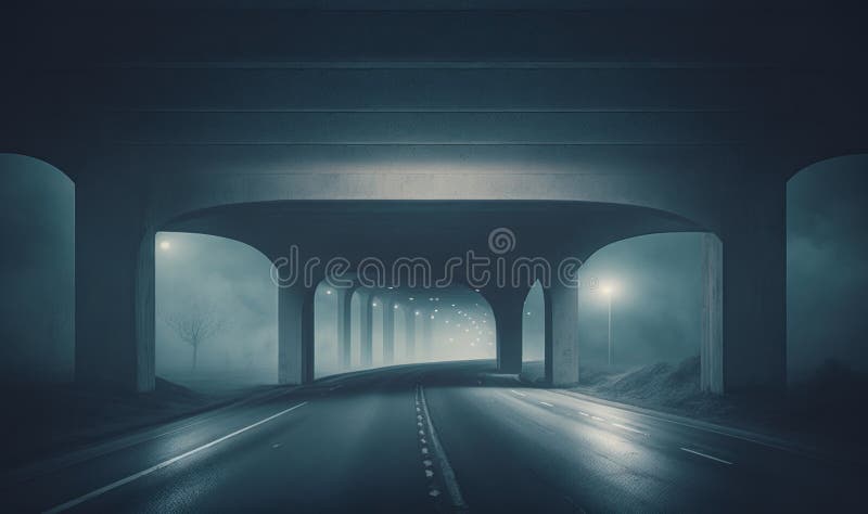 Ethereal Night Overpass Background for Professional Use. Stock ...