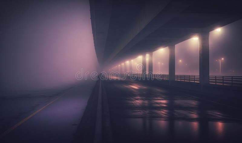 Ethereal Night Overpass Background for Professional Use. Stock ...