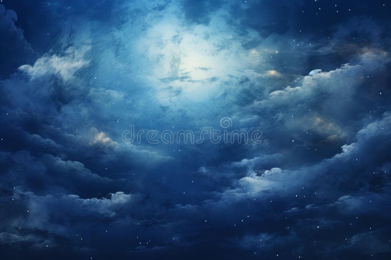 Ethereal Night Sky with Clouds and Stars Stock Photo - Image of ...