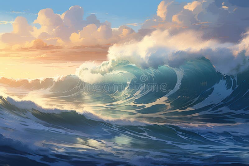 Ethereal Ocean Calm Waves Generate Ai Stock Photos - Free & Royalty ...
