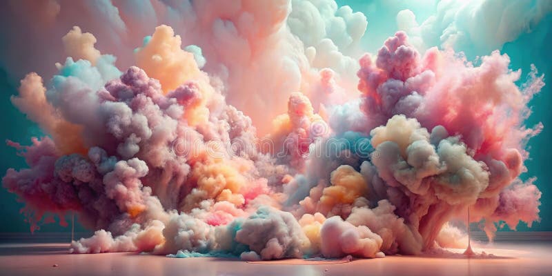 Ethereal Pastel Cloudscape a Dreamlike Visualization of Soft, Fluffy ...