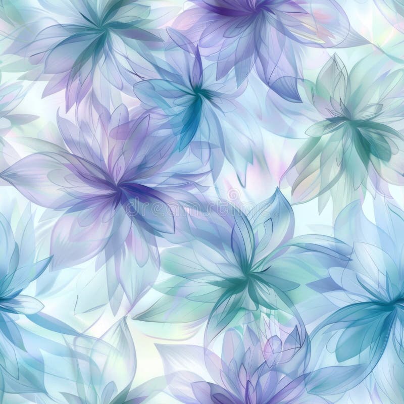 Ethereal Pastel Floral Background with Translucent Petal Patterns Stock ...