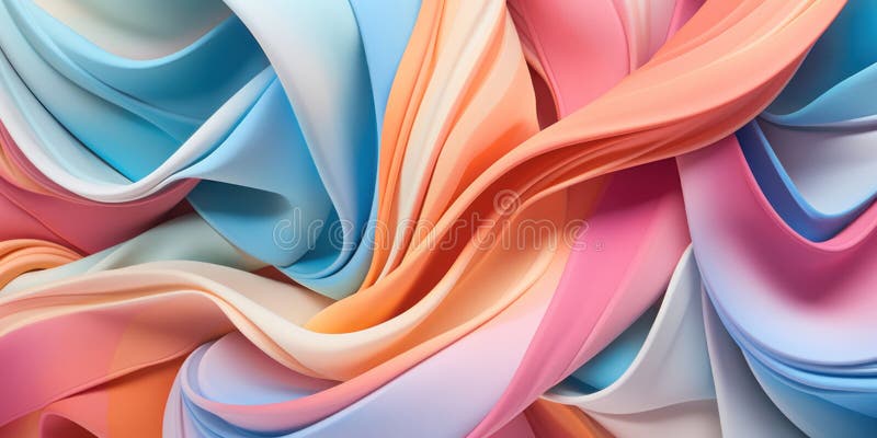 Ethereal Pastel Ribbons Flow. AI Generative Stock Illustration ...
