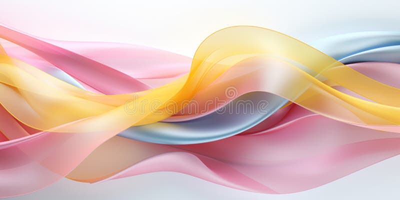 Ethereal Pastel Ribbons Flow. AI Generative Stock Illustration ...